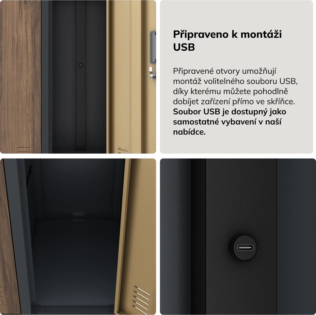 Šatní skříň 10-dveřová, antracit/ořech, 1360x1720x450 mm: BARTEK Eco Design