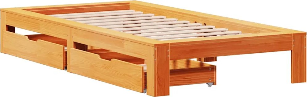 Postel bez matrace voskově hnědá 90 x 200 cm masivní borovice 3309010