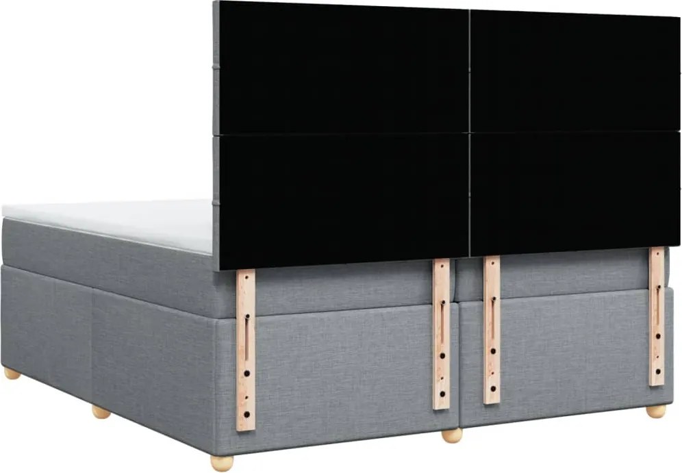 Box spring postel s matrací světle šedá 200 x 200 cm textil 3291387