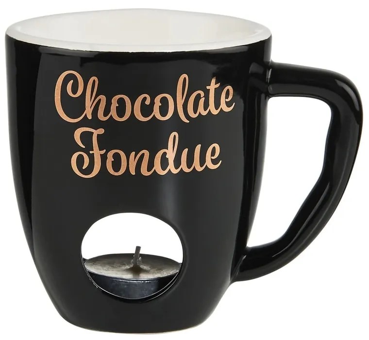 Butlers CHOCOLATE FONDUE Hrnek se 2 vidličkami - černá