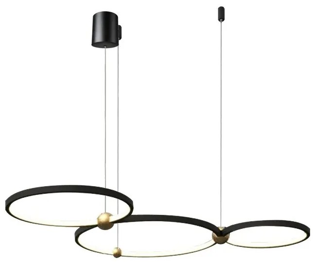 Toolight - Ring 30-40-50, LED závěsné svítidlo + dálkové ovládání APP752-30-40-50, černá, OSW-08889