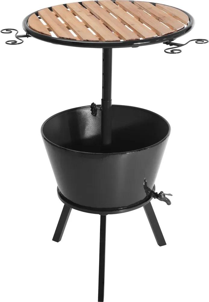 Zahradní stolek s kbelíkem na led, malý bar se stolkem, barový stolek na  zahradu, malý stolek s nádobou na led | BIANO
