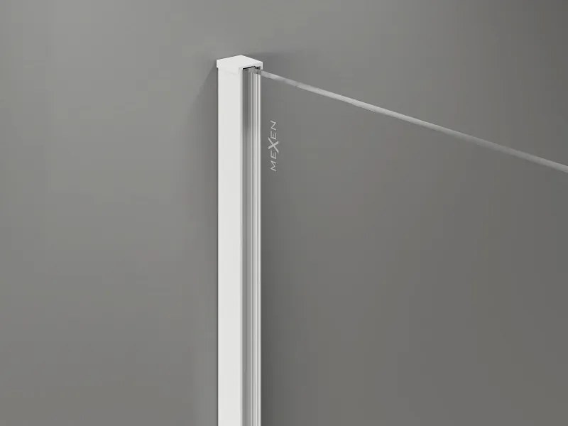 Mexen, Mexen Kioto-X sprchová stěna 50 x 200 cm, grafit 10 mm, bílá - 800-050-101-20-40-X