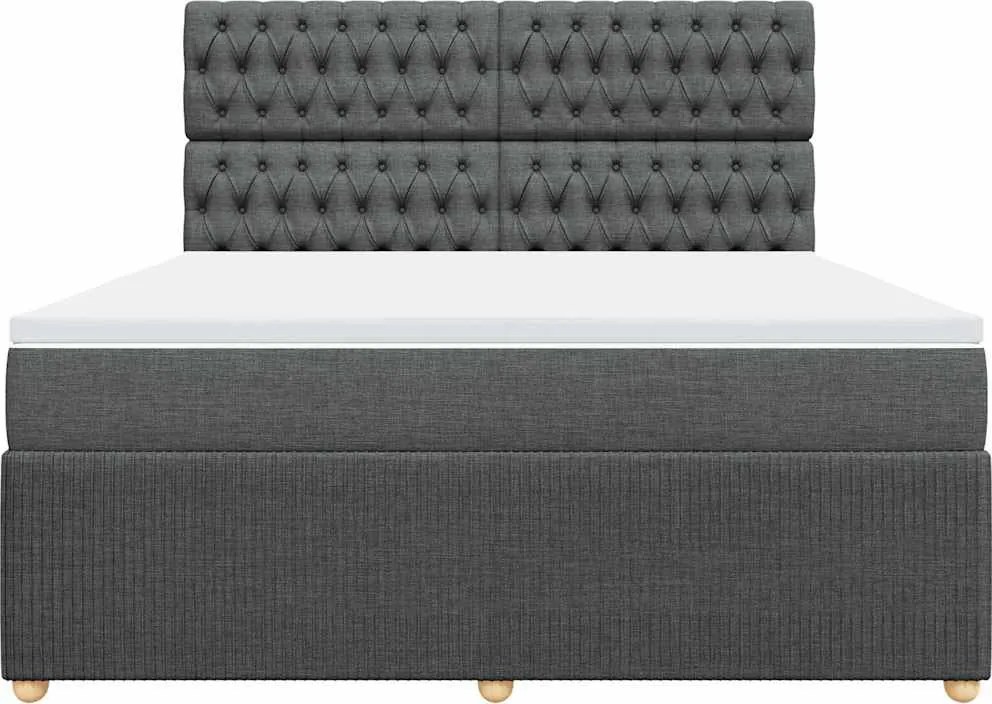 Box spring postel s matrací tmavě šedá 180x200 cm textil 3294443