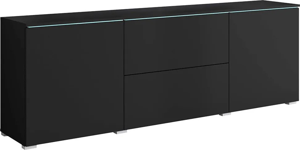 XXXLutz NÍZKÁ KOMODA, černá, 180/61,8/34,5 cm P & B - Online Only TV příslušenství - 002778000216