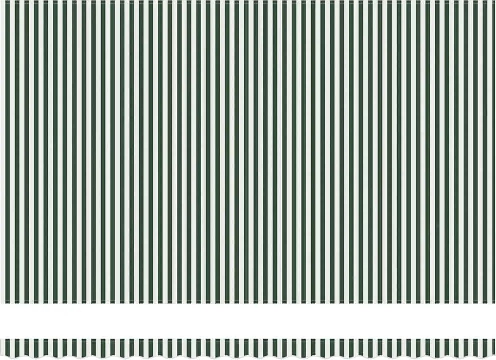 Stahovací markýza Zelená a bílá 500 × 300 cm Polyester a hliník 3331459