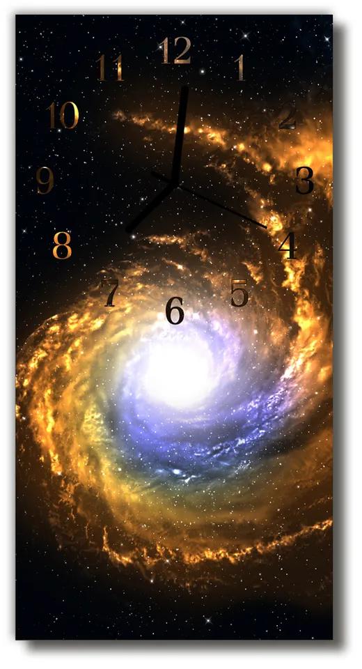 Skleněné hodiny vertikální Cosmos galaxie barevná 30x60 cm