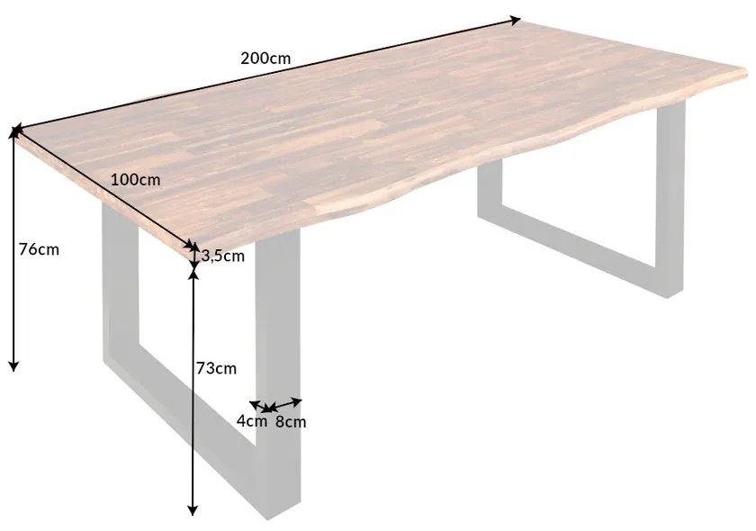 Massive home | Jídelní stůl Genesis  200 cm masiv akácie