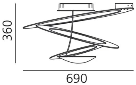 Artemide Pirce mini soffitto LED, bílé designové stropní svítidlo, 44W LED 3000K, prům.69cm