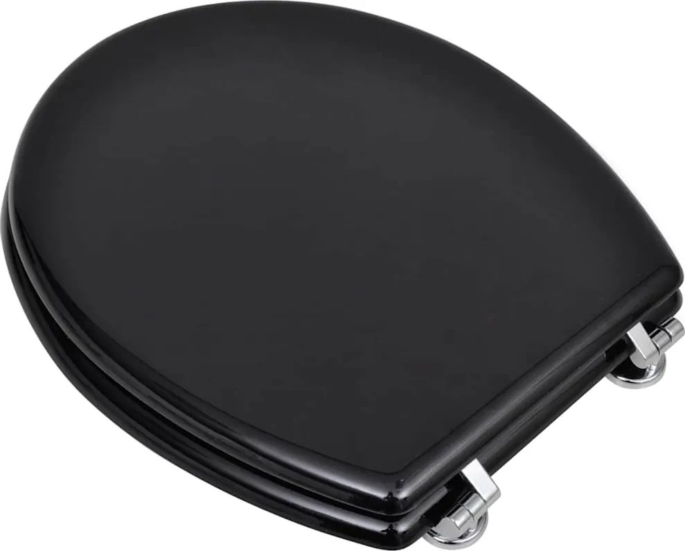 WC sedátka s víky 2 ks MDF černá 275908