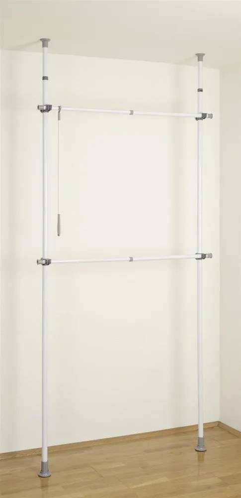 Závěsný teleskopický kovový stojan na oděvy Herkules Basic, 75 -120x11x165-300 cm, WENKO