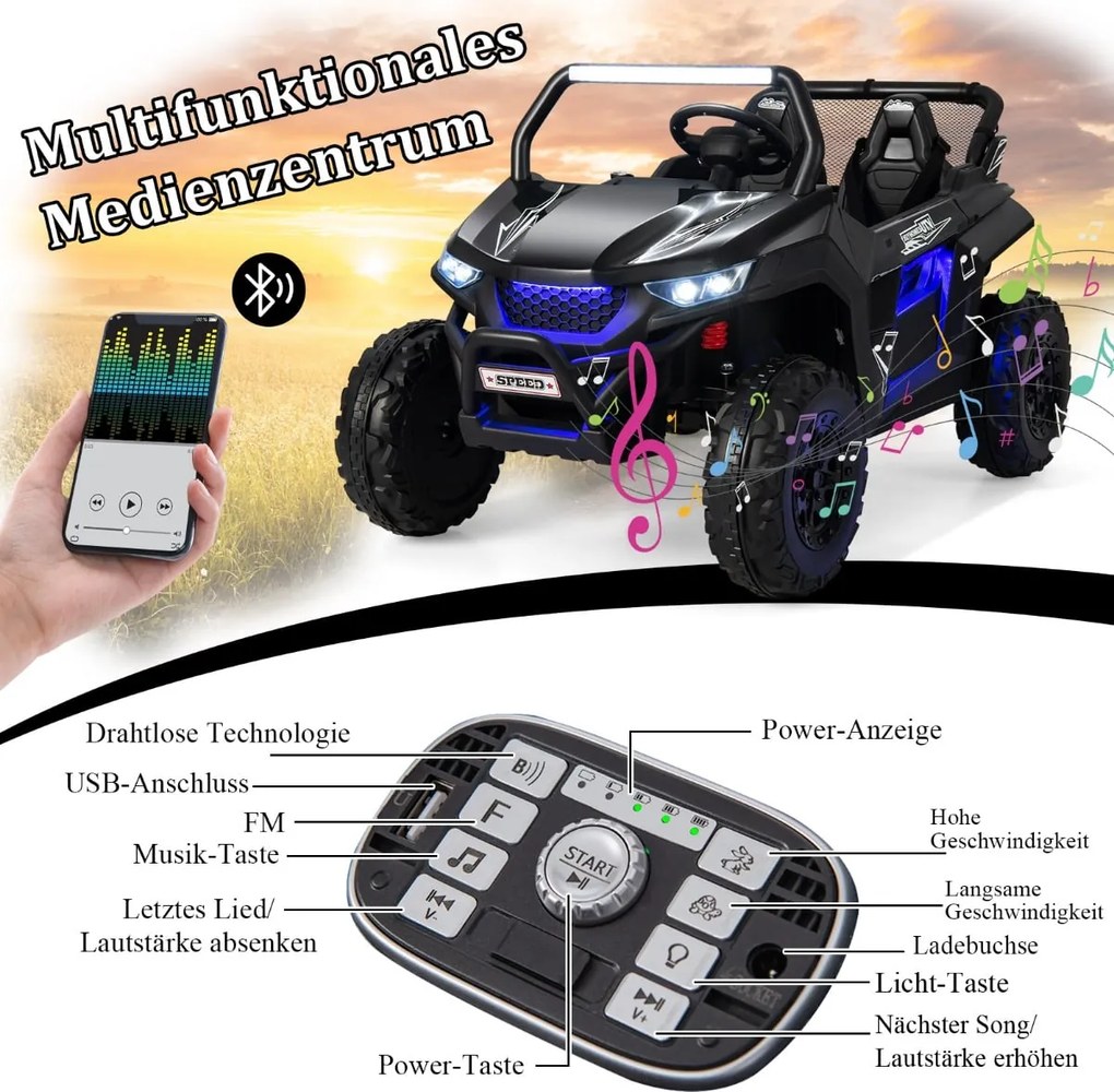 Costway 2místné dětské auto s 2,4G dálkovým ovládáním 12V dětské