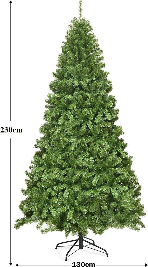 Costway 230 cm Umělý vánoční stromek s kovovým stojanem Christmas Tree Green
