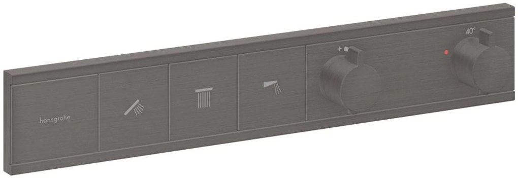 Hansgrohe RainSelect - Termostatická baterie pod omítku, pro 3 spotřebiče, kartáčovaný černý chrom 15381340