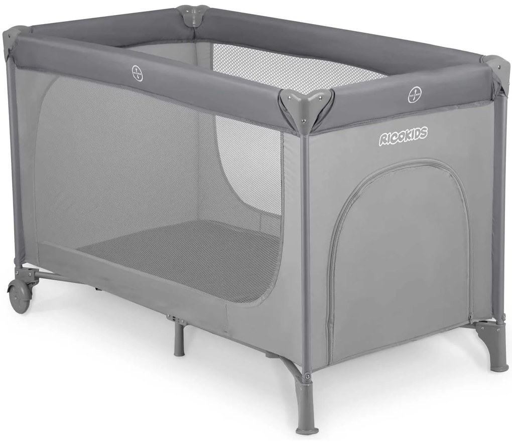 Ricokids Cestovní postýlka 125 x 65 x 78 cm RK-240 šedá