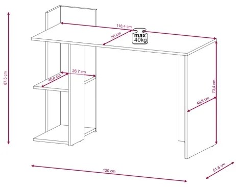 Psací stůl MARLO dub artisan/antracit