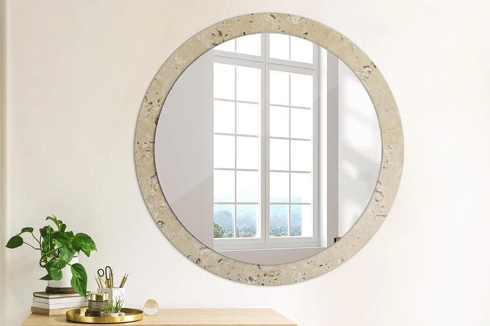 Kulaté dekorativní zrcadlo Přírodní kámen fi 90 cm