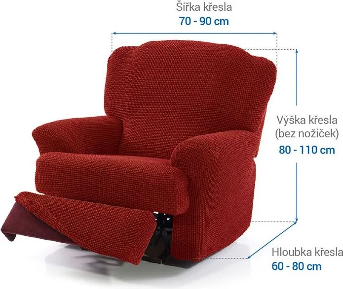 Super strečové potahy NIAGARA cihlová relaxační křeslo ( š.70 - 90 cm)