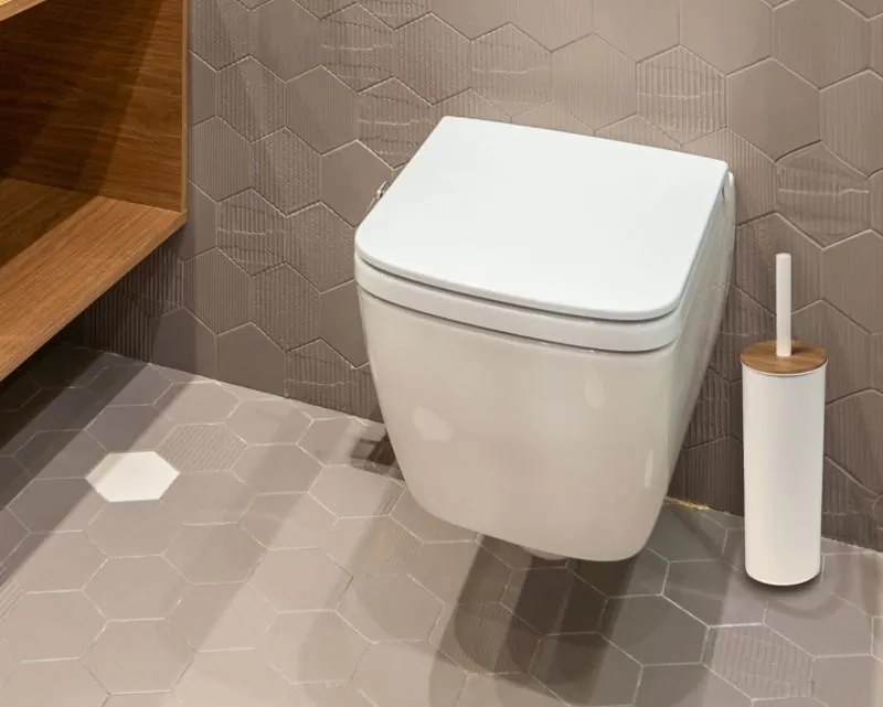 Erga Tango, WC kartáč na postavení 9x9x38 cm, bílá-hnědá, ERG-YKA-P.TANGO-WHT