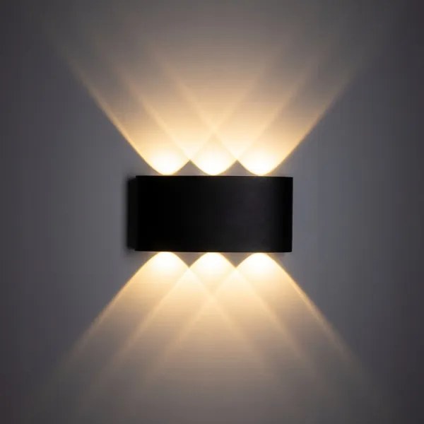 LED Venkovní nástěnné svítidlo ARROW 6xLED/1W/230V IP54 černá