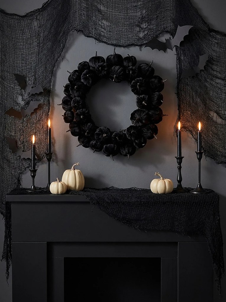 Sinsay - Dekorativní věnec s halloweenským motivem - černá