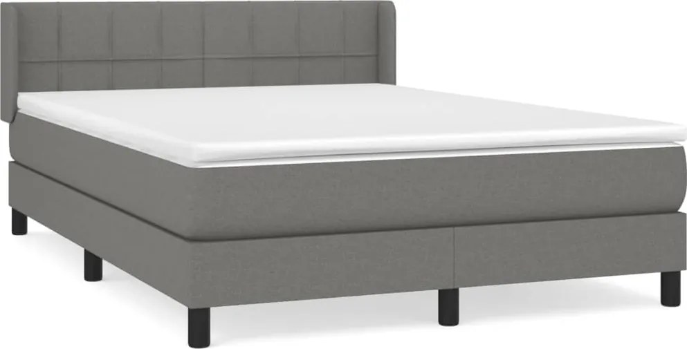 Box spring postel s matrací tmavě šedá 140x200 cm textil 3129714