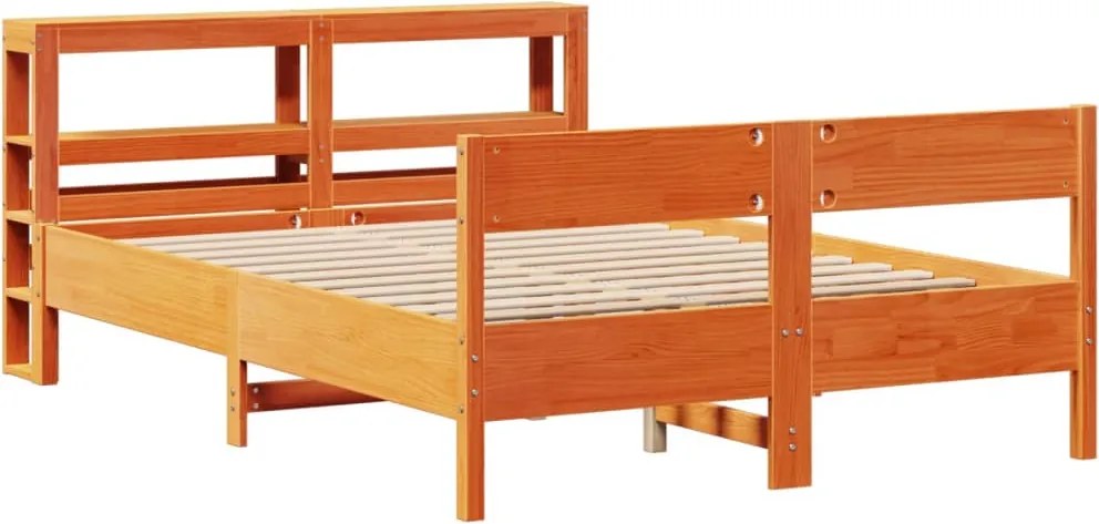 Postel bez matrace voskově hnědá 135 x 190 cm masivní borovice 3306203