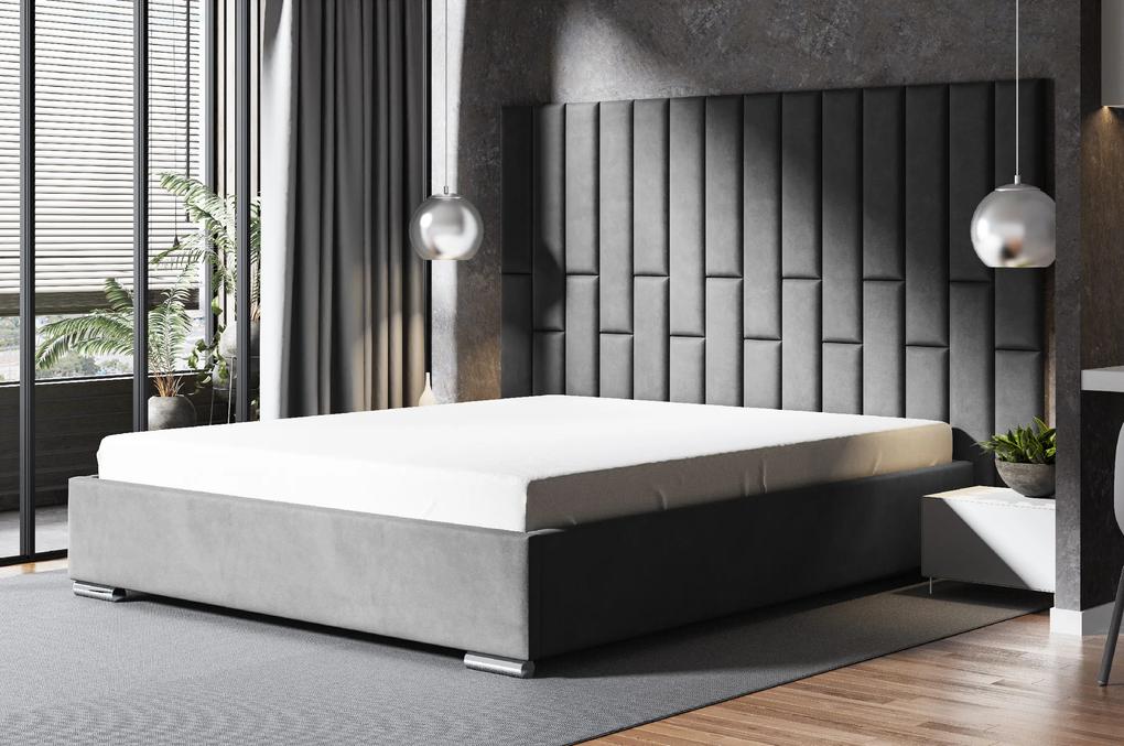 Eka Čalouněná postel LANA 140 x 200 cm Barva látky Trinity: (2305) Tmavá béžová, Úložný prostor: S dřevěným rámem úložného prostoru
