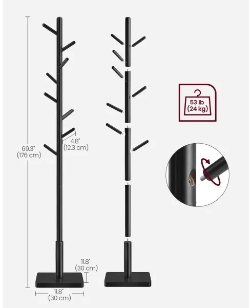 Stojanový věšák LINEA černá