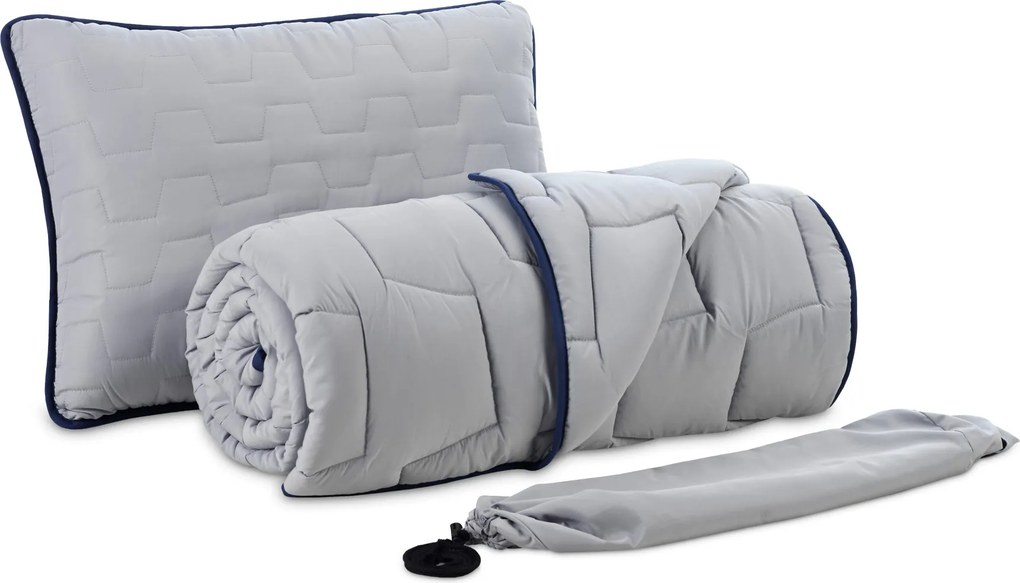 Dormeo Adaptivego sada polštář a přikrývka + brašna Šedá 200x200 cm šedá