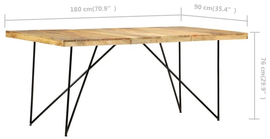 vidaXL Marketos Jídelní stůl 180 x 90 x 76 cm masivní mangovníkové dřevo