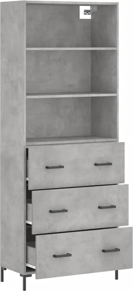 Skříň highboard betonově šedá 69,5x34x180 cm kompozitní dřevo 3189385