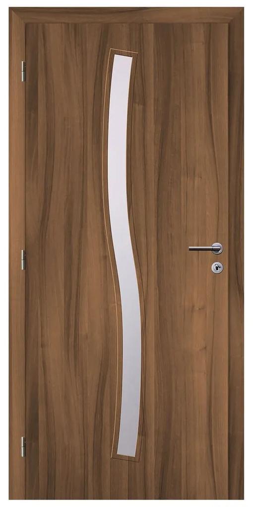 Solodoor Interiérové dveře Etta 1, 80 L, 850 × 1985 mm, fólie, levé, ořech královský, prosklené