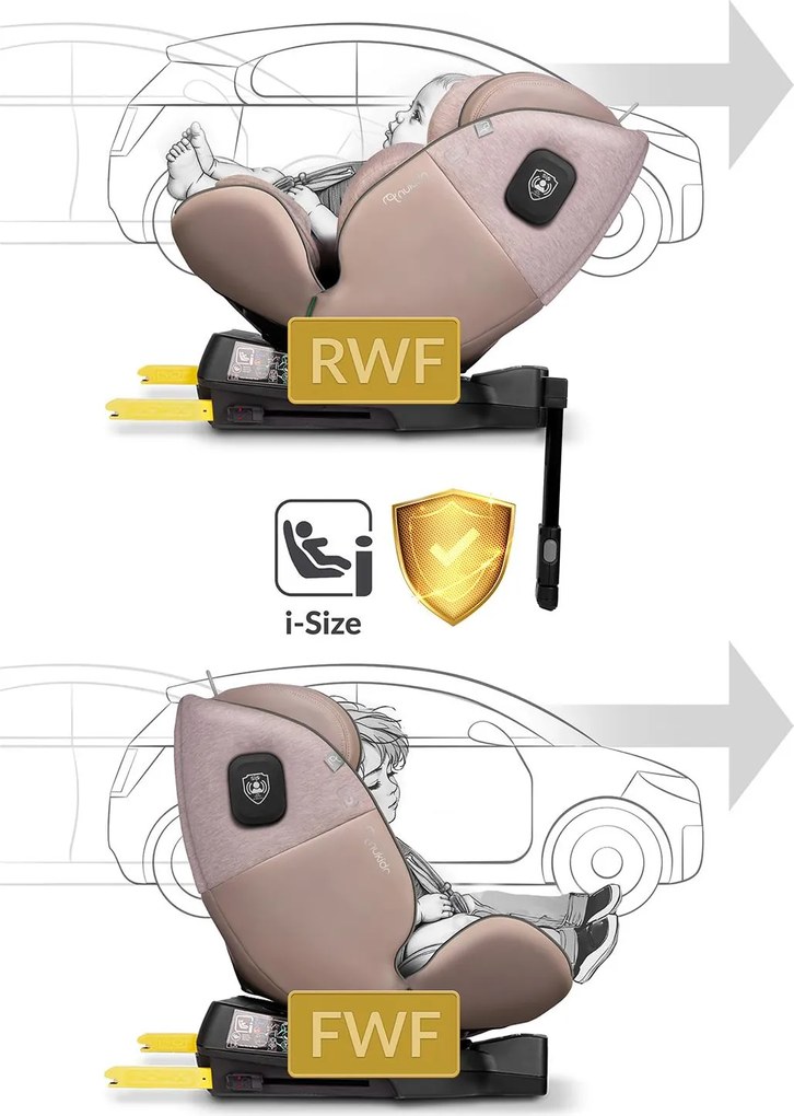 Autosedačka Aero Line, ISOFIX,0-36 kg, béžová | Nukido