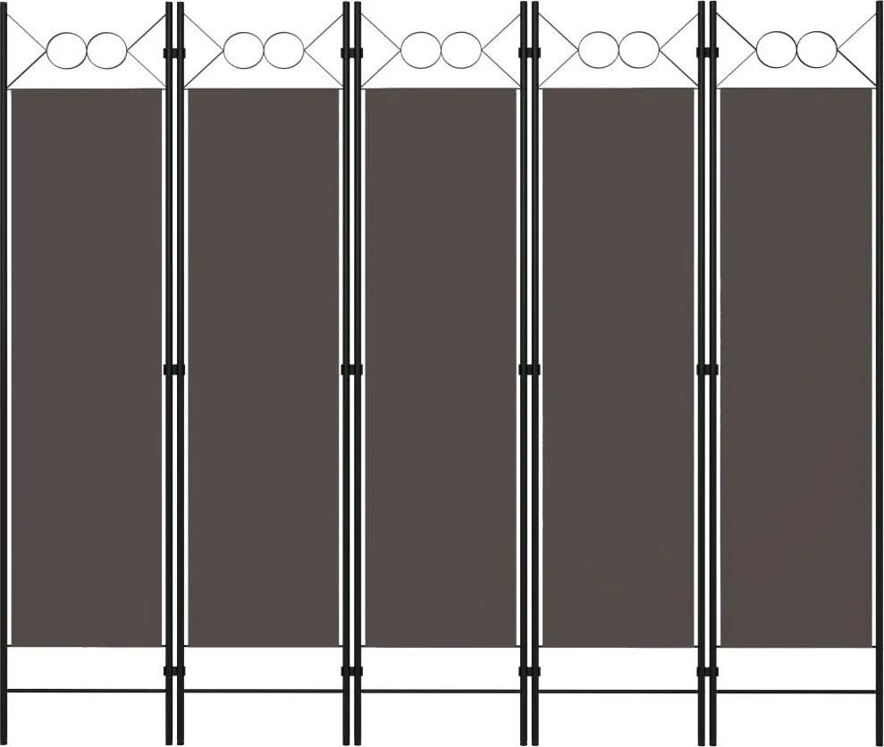 vidaXL 5dílný skládací paraván 200 x 180 cm [320708] Barva: Bílá