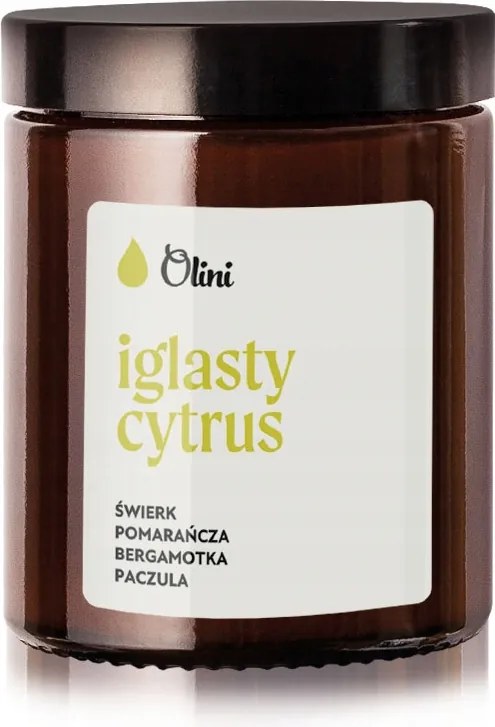 Sójová svíčka Jehličnatý citrus Olini bavlněný knot