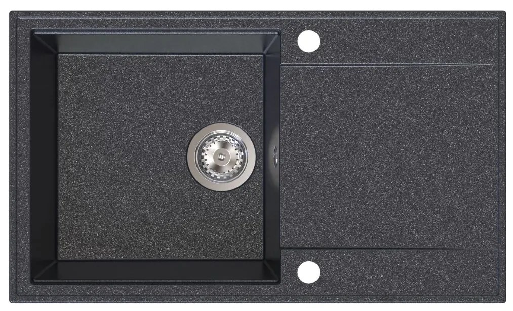 Sink Quality Sink55, kuchyňský granitový dřez 780x460x215 mm, černá skvrnitá, SKQ-SINK.B.1KDOL