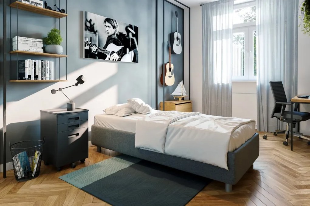 Blanář Neptun postel vč. roštu 140 x 200 cm, šedá