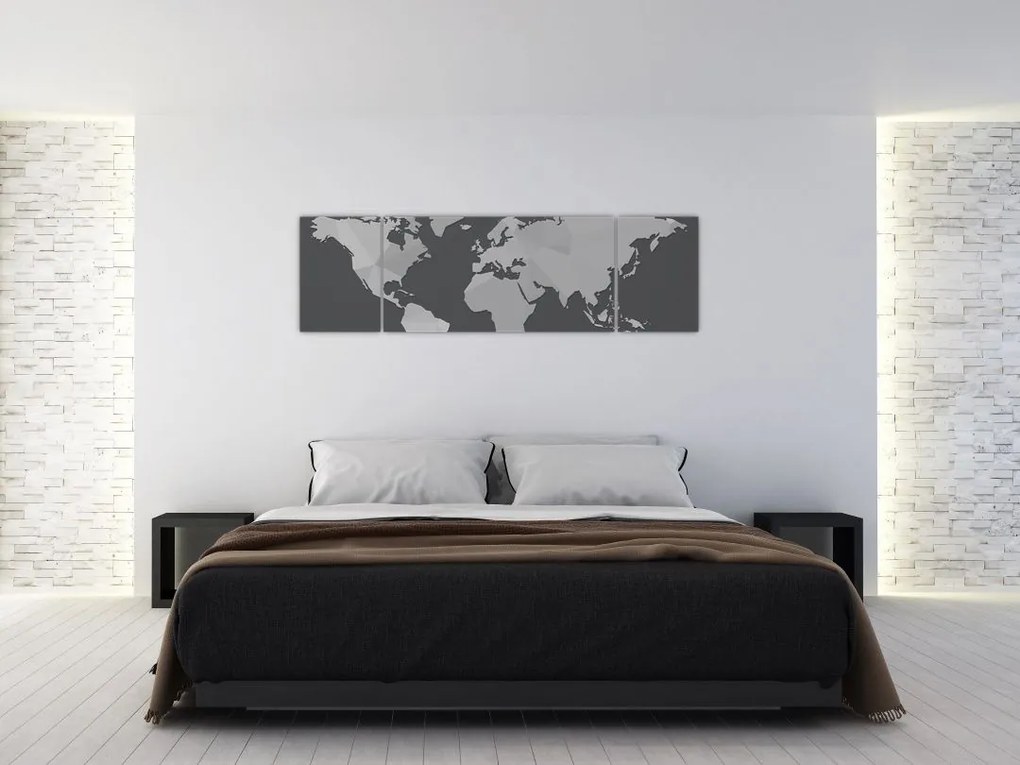 Obraz - Mapa světa (170x50 cm)