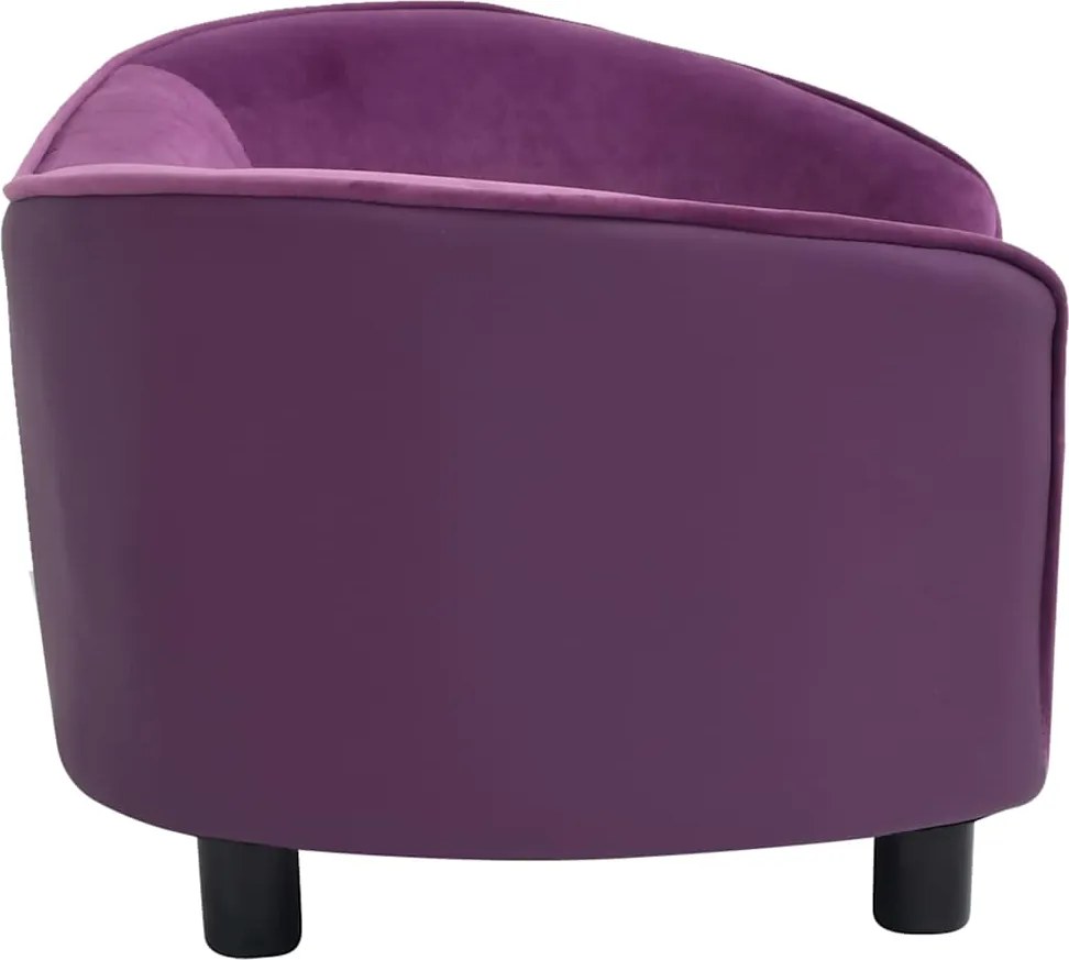Pohovka pro psy vínová 69 x 49 x 40 cm plyš a umělá kůže 171035