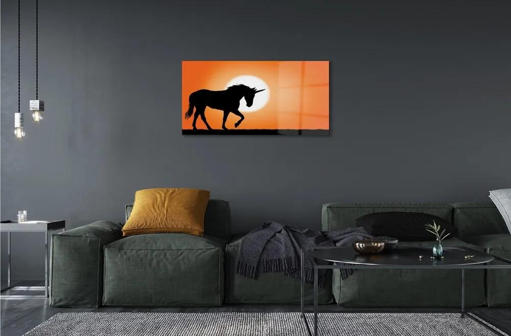 Obraz na skle Sunset Unicorn 120x60 cm