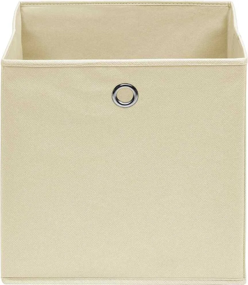 Úložné boxy 10 ks krémové 32 x 32 x 32 cm textil 288359