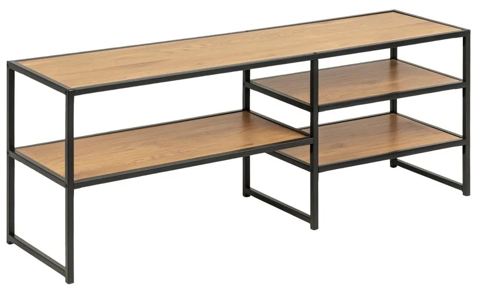 TV stolek v dekoru dubu v černo-přírodní barvě 120x46 cm Seaford – Actona