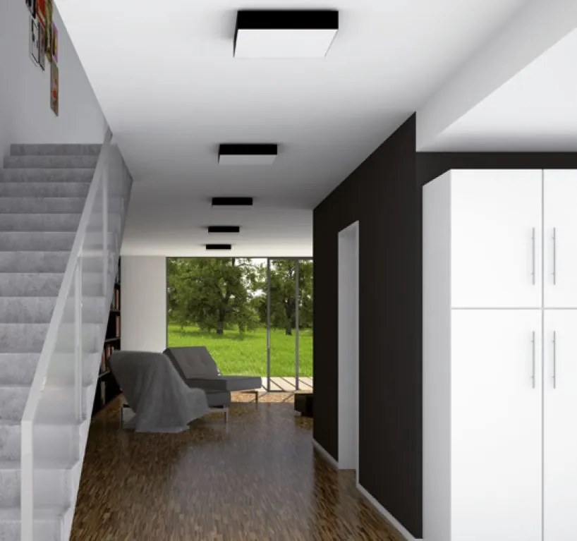 Lucis IB.L1.900.93 Izar B, čtvercové stropní svítidlo z akrylátového skla LED 92W 3000K 90x90 cm, černá