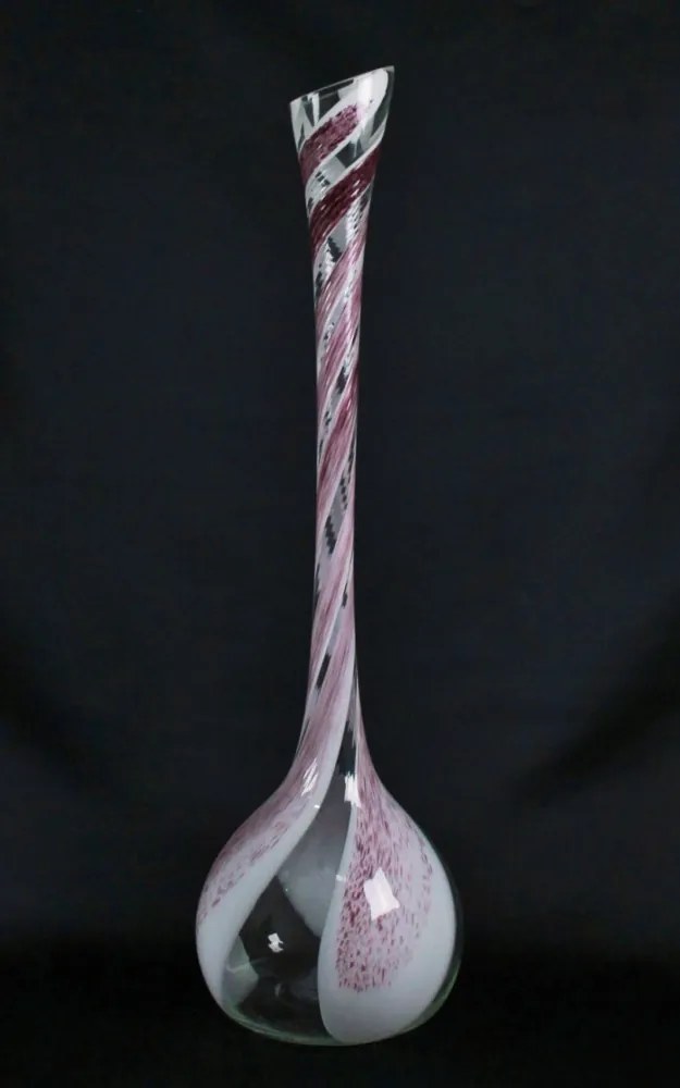 Váza designová Kužel velký spirála lehce fialový melír 90cm
