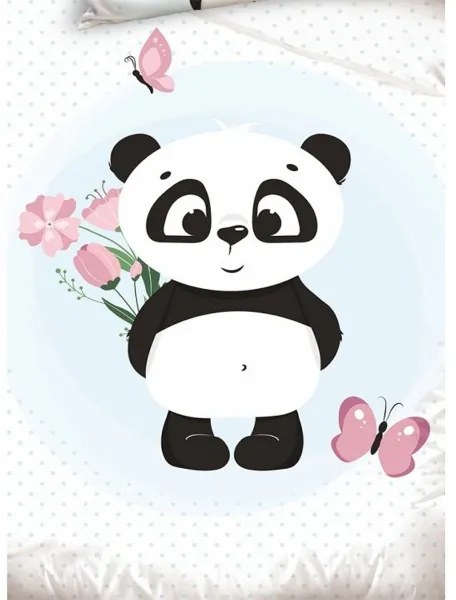 Carbotex Povlečení bavlna do postýlky Roztomilá Panda 100x135, 40x60 cm