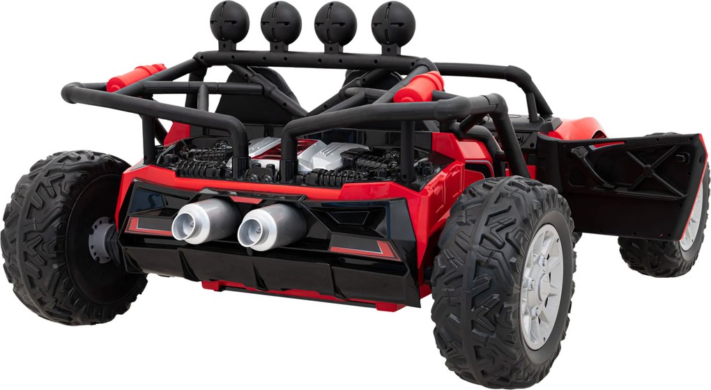 Ramiz Elektrická bugina Racing 5 pro děti červená + motory 2x200W + dálkové ovládání + LED audio + pomalý start