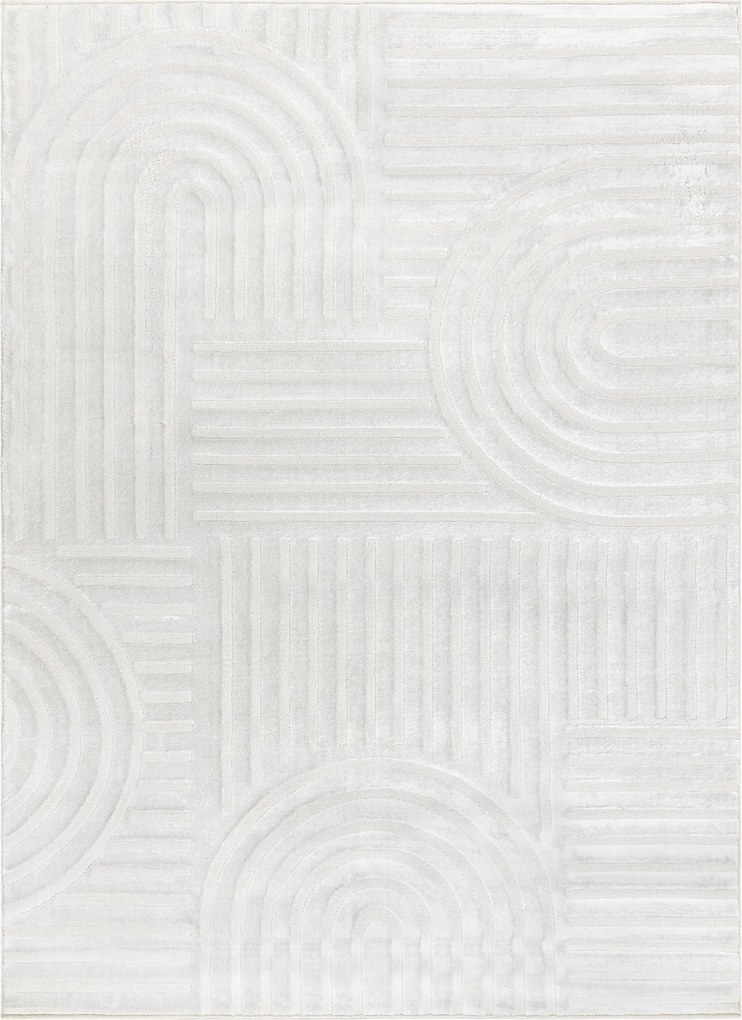 Dywany Łuszczów, Kusový koberec Balance 1918 cream, 140x190, bílá, ložnice