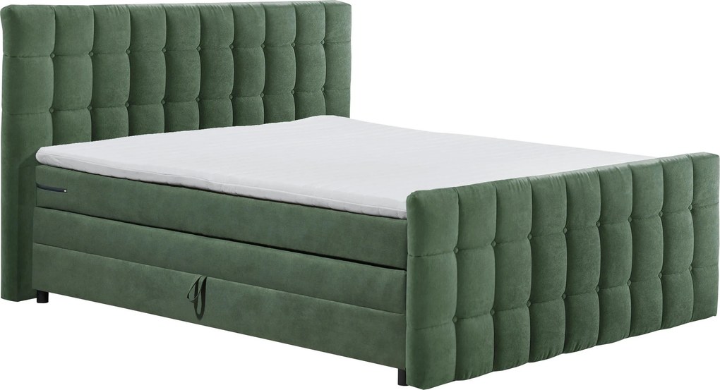 XXXLutz POSTEL BOXSPRING, 180/200 cm, olivově zelená MID.YOU - Postele s úložným prostorem - 002220047903