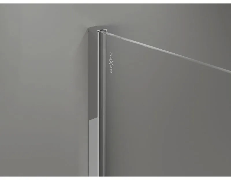 Mexen, Mexen Kioto-X sprchová stěna 100 x 200 cm, 10 mm průhledná, chrom - 800-100-101-01-00-X